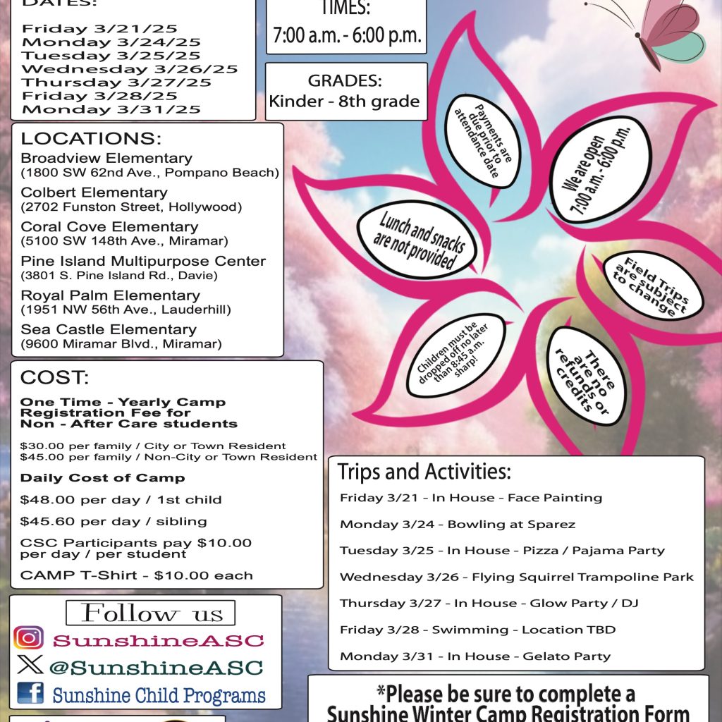 Spring Camps - Sunshine Child Programs